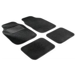 WALSER Universal Fußmatten Velours Komplett-Set schwarz