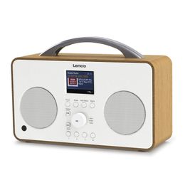 Lenco Internet-Radio PIR-645 mit DAB+/FM Radio, wiederaufladbarem Akku und Bluetooth, weiß