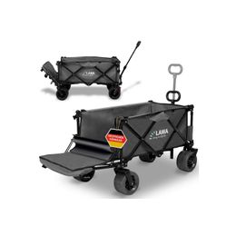 LAWA Living and Lifestyle Bollerwagen faltbar ohne Dach mit Bremse 100kg Traglast 120cm lang verlängerbar (12