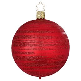 Inge Glas INGE-GLAS® Weihnachtsbaumkugel Raureif rot matt Ø 8cm (1 St)