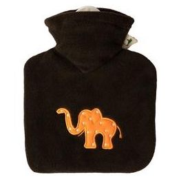 Kinder-Wärmflasche 0,6 l mit Bezug Fleece braun Elefant