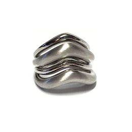 Edelschmiede925 Silberring Ring 925 Silber rhodiniert matt glanz Bandring modern durchbrochen #61