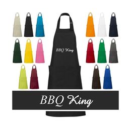 Schnoschi Grillschürze Hochwertige Küchenschürze mit BBQ King bestickt