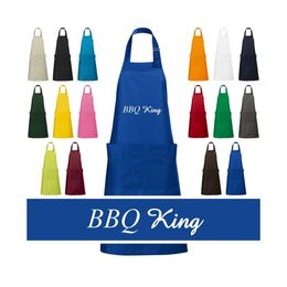 Schnoschi Grillschürze Hochwertige Küchenschürze mit BBQ King bestickt