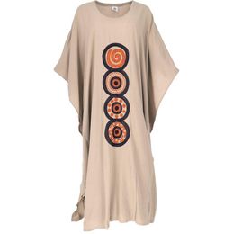 Guru-Shop Midikleid Langes besticktes Boho Sommerkleid