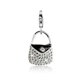 NENALINA Charm-Einhänger Handtasche Emaille Kristalle 925 Silber