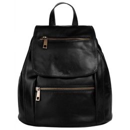 Samantha Look Cityrucksack, echt Leder, Made in Italy, schwarz