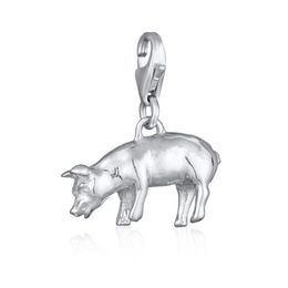 NENALINA Charm-Einhänger Anhänger Schwein Ferkel 925 Silber