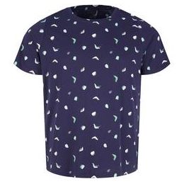 Tom Tailor Damen Plus - T-Shirt mit Allover-Print, blau, Muster, Gr. 46