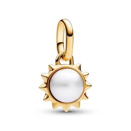 Pandora Charm-Einhänger Vergoldeter Pandora Mini Charm Anhänger Sonne mit Perle