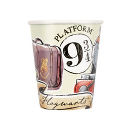 Festivalartikel Einwegbecher Harry Potter Set 8 Einwegbecher Pappbecher 266 ml Bahnsteig 9¾