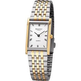 Regent Uhren Quarzuhr REGENT "F1332 -3192.41.90" Armbanduhren silberfarben (edelstahlfarben, goldfarben) Damen Quarzuhren