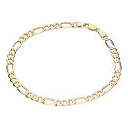 Armband Luigi Merano "Figarokette, Gold 585" Armbänder Gr. 21 cm, Gelbgold 585, goldfarben (gold) Damen Armbänder