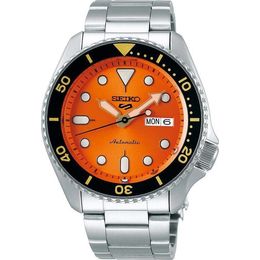 Automatikuhr Seiko "Seiko 5 Sports, SRPD59K1" Armbanduhren orange (silberfarben) Herren Automatikuhren