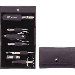 Maniküre-Etui Zwilling "CLASSIC INOX DRUCKKNOPF-ETUI VIOLETT" Nageletuis Gr. B/H/T: 120 mm x 190 mm x 44 mm 7 tlg., lila (violett) Nageletui