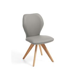 NIEHOFF SITZMÖBEL Niehoff Sitzmöbel Colorado Trend-Line Design-Stuhl Wildeiche/Leder - 180° drehbar Napoli lichtgrau