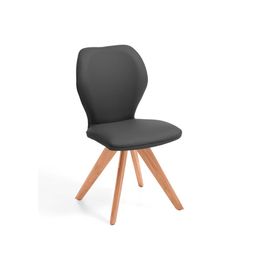 NIEHOFF SITZMÖBEL Niehoff Sitzmöbel Colorado Trend-Line Design-Stuhl Kernbuche/Leder - 180° drehbar Napoli anthrazit