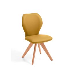 NIEHOFF SITZMÖBEL Niehoff Sitzmöbel Colorado Trend-Line Design-Stuhl Kernbuche/Leder - 180° drehbar Napoli senf