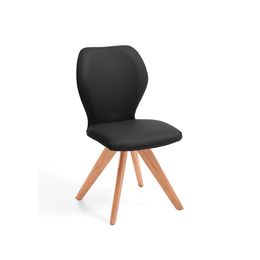 NIEHOFF SITZMÖBEL Niehoff Sitzmöbel Colorado Trend-Line Design-Stuhl Kernbuche/Leder - 180° drehbar Napoli schwarz