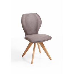NIEHOFF SITZMÖBEL Niehoff Sitzmöbel Colorado Trend-Line Design-Stuhl Wildeiche/Polyester - 180° drehbar Nirvana schlamm