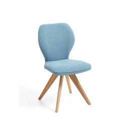 NIEHOFF SITZMÖBEL Niehoff Sitzmöbel Colorado Trend-Line Design-Stuhl Wildeiche/Webstoff - 180° drehbar Malea-R eisblau