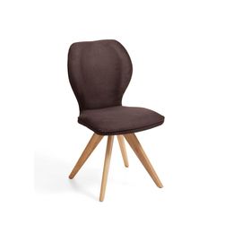 NIEHOFF SITZMÖBEL Niehoff Sitzmöbel Colorado Trend-Line Design-Stuhl Wildeiche/Polyester - 180° drehbar Nirvana dunkelbraun