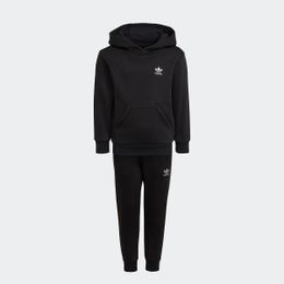 Trainingsanzug adidas originals "ADICOLOR HOODIE" Gr. 128, schwarz (black) Kinder Sportanzüge Trainingsanzüge