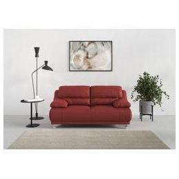 2-Sitzer COTTA "Maranello" Sofas Gr. H/T: 86cm x 93cm, Leder PAMPAS, rot