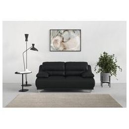 2-Sitzer COTTA "Maranello" Sofas Gr. H/T: 86cm x 93cm, Leder PAMPAS, schwarz