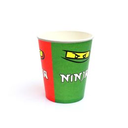 Festivalartikel Einwegbecher NINJA Set 6 Einwegbecher Pappbecher 250 ml