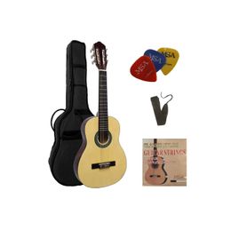 MSA Konzertgitarre 1/4 Kindergitarre Set Tasche Band Saiten 3xPlektron