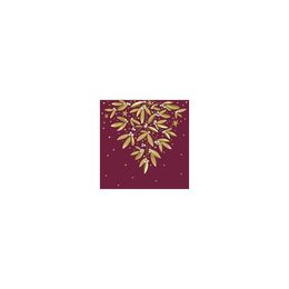 Braun+Company Atelier Weihnachtsfigur Braun & Company Servietten Golden Mistletoe rubin