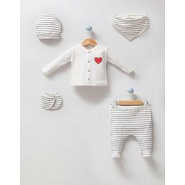 Engelbaby Erstausstattungspaket Erstausstattungs-Set Neugeborenen 100% Baumwolle 5-teilige HERZ-Motiv (Set