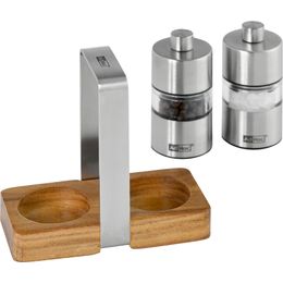 AdHoc® Pfeffer- und Salzmühlen Set, 3-teilig, silber