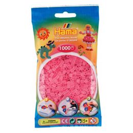 Hama Perlen Bügelperlen Hama Beutel mit 1000 Bügelperlen transparent-pink