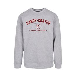 F4NT4STIC Sweatshirt 'Candy Coated Christmas' Herren Gr&ouml;&szlig;e XL grau / kirschrot / wei&szlig;