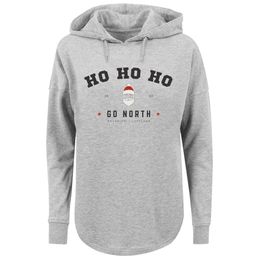 F4NT4STIC Sweatshirt 'Ho Ho Ho Santa Claus Weihnachten' Damen Gr&ouml;&szlig;e L grau / rot / schwarz / wei&szlig;