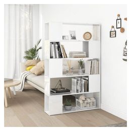 furnicato Bücherregal Raumteiler Hochglanz-Weiß Holzwerkstoff