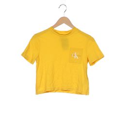 Calvin Klein Jeans Damen T-Shirt, gelb, Gr. 34