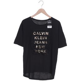 Calvin Klein Jeans Damen T-Shirt, schwarz, Gr. 38