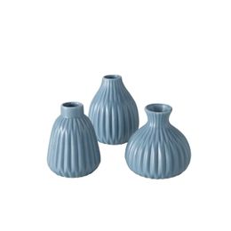 Boltze Tischvase Deko Vase im 3er Set aus Keramik Mattes Design Blau