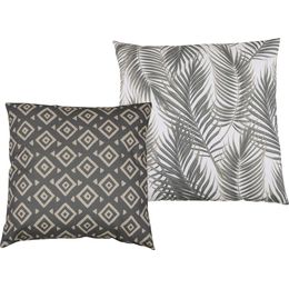 Hussen-Set GO-DE Kissenset Nadine anthrazit 38x38 cm / 40x40