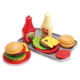 DANTOY Spielgeschirr Kinder Spielzeug Burger-Set Burgerset auf Tablett