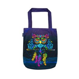 PSYWORK Tragetasche Schwarzlicht Stoffbeutel Tragetasche Neon "Sentymo Owl"