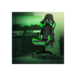 ML-Design Gaming-Stuhl Bürostuhl mit Fußstütze und Armlehne Kunstleder Hohe Rückenlehne