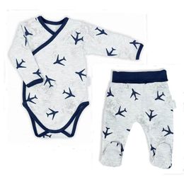 Babyhafen Body & Hose Babyset Flugzeuge Erstausstattung Set Kleidung (2-tlg) in Niedlichem Design