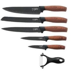 Cheffinger Messer-Set 6 teiliges Messerset (5 Messer & 1 Sparschäler) in Klappbox mit Magnetverschluss scharfe Messerklingen Küchenmesser Fleischmesser