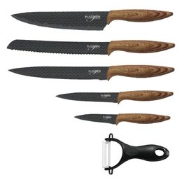 Cheffinger Messer-Set 6 teiliges Messerset (5 Messer & 1 Sparschäler) in Klappbox mit Magnetverschluss scharfe Messerklingen Küchenmesser Fleischmesser