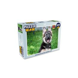 MuchoWow Puzzle Glücklicher Deutscher Schäferhund Welpe