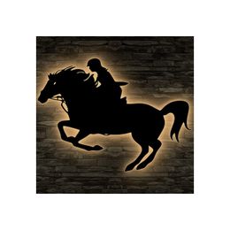 LEON FOLIEN Dekofigur Springreiter Pferdesport Schlummerlicht in Buche #64